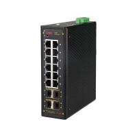 China 16-port Gigabit Managed Industrial PoE Switch with 30W per Port and 52Gbps Switching Capacity for sale