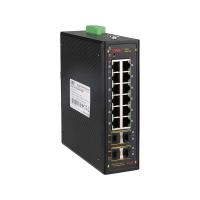 China 16-port Gigabit Managed Industrial PoE Switch with 30W per Port and 52Gbps Switching Capacity for sale