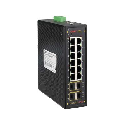 China 16-port Gigabit Managed Industrial PoE Switch with 30W per Port and 52Gbps Switching Capacity for sale