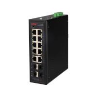 China 14-port Gigabit L2+ Managed Industrial PoE Switch with 8 PoE Ports, 52Gbps Switching Capacity, and -40~+80°C Operating Temperature for sale