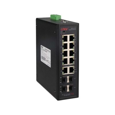 China 14-port Gigabit L2+ Managed Industrial PoE Switch with 8 PoE Ports, 52Gbps Switching Capacity, and -40~+80°C Operating Temperature for sale