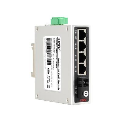 China 4-Port 10/100M Industrial PoE Switch with IEEE 802.3af/at Support and DIN Rail Mounting for sale