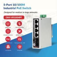 China 4-Port 10/100M Industrial PoE Switch with IEEE 802.3af/at Support and DIN Rail Mounting for sale