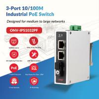 China 3-Port Industrial PoE Switch with 10/100M RJ45 and SC Fiber Port IEEE 802.3af/at PoE Standard DIN Rail Mountable for sale