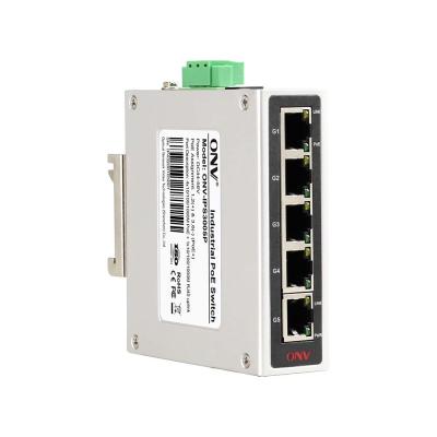 China 5-port Gigabit Industrial PoE Switch with IEEE 802.3af/at and 30W per Port for sale
