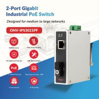 China 2-Port Gigabit Industrial PoE Switch with 30W PoE Power 1.25G SC Fiber Port and DIN Rail Mountable for sale