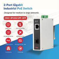 China 2-Port Gigabit Industrial PoE Switch with 30W PoE Power, SFP Fiber Port, and DIN Rail Mounting for sale