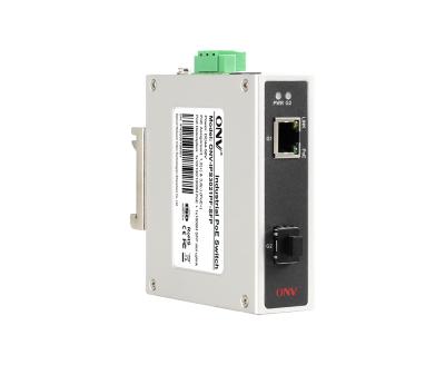 China 2-Port Gigabit Industrial PoE Switch with 30W PoE Power, SFP Fiber Port, and DIN Rail Mounting for sale