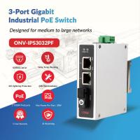 China 3-Port Gigabit Industrial PoE Switch with 30W PoE Power, 1.25G SC Fiber Port, and DIN Rail Mount for sale