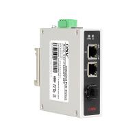 China 3-Port Gigabit Industrial PoE Switch with 30W PoE Power SFP Fiber Port and DIN Rail Mountable for sale