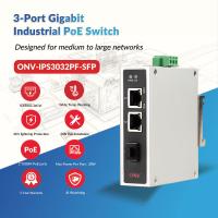 China 3-Port Gigabit Industrial PoE Switch with 30W PoE Power SFP Fiber Port and DIN Rail Mountable for sale