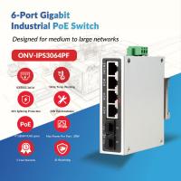 China 6-port Gigabit Industrial PoE Switch with 4*10/100/1000Base-T PoE Ports and 2*1000Base-X Uplink SFP Fiber Ports, 30W per Port for sale