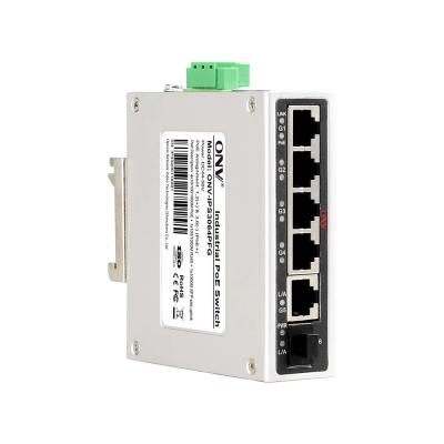 China 6-Port Gigabit Industrial PoE Switch with 30W PoE Power, SFP Fiber Port, and DIN Rail Mountable for sale