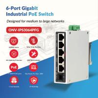 China 6-Port Gigabit Industrial PoE Switch with 30W PoE Power, SFP Fiber Port, and DIN Rail Mountable for sale