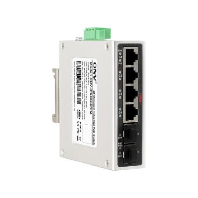 China 6-port Gigabit Easy Managed Industrial PoE Switch with SFP Fiber Ports and 30W PoE Power for sale