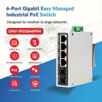 China 6-port Gigabit Easy Managed Industrial PoE Switch with SFP Fiber Ports and 30W PoE Power for sale