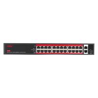 China 27-Port Gigabit Uplink Unmanaged PoE Switch with 24V Non-Standard PoE+ and 250m Extended Range for sale