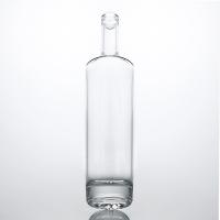 China Unique Glass Collar Material Long Neck Spirit Bottle for Whisky Vodka Tequila Gin Rum for sale