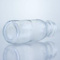 China Glass Collar Stopper Cap 250ml 330ml Empty Round Bottle for Juice Tea Coffee Beverage for sale