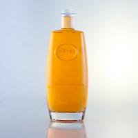 China 750ml Brandy or Whisky Glass Bottle Packaging with Unique Design and Acid Etch Surface for sale