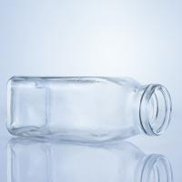China Clear or Customized 280ml 350ml 500ml Square Glass Juice Bottle with Customized Logo for sale