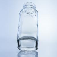 China Clear or Customized 280ml 350ml 500ml Square Glass Juice Bottle with Customized Logo for sale