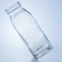 China Clear or Customized 280ml 350ml 500ml Square Glass Juice Bottle with Customized Logo for sale