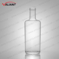 China Beer Gin Rum High Flint Glass Bottle Customized Screen Printing with Cork Top for sale