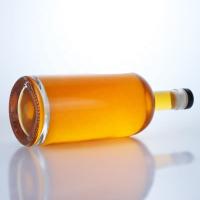 China 500ml 700ml Popular Shaped Transparent Liquor Glass Bottle for Whisky Rum Gin Brandy for sale