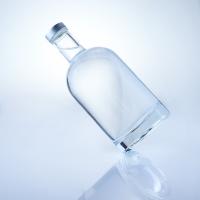China Round Glass Bottle 375ml Clear Empty Bottle For Spirits With Acid Etch Surface Handling for sale