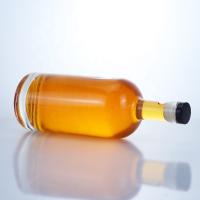 China 500ml 700ml Popular Shaped Transparent Liquor Glass Bottle for Whisky Rum Gin Brandy for sale