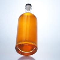 China 500ml 700ml Popular Shaped Transparent Liquor Glass Bottle for Whisky Rum Gin Brandy for sale