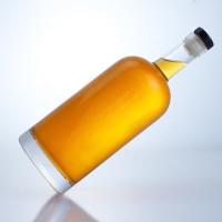 China 500ml 700ml Popular Shaped Transparent Liquor Glass Bottle for Whisky Rum Gin Brandy for sale