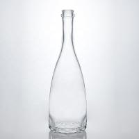 China Custom Logo Unique Floral Bottom Super Flint Long Neck 750ml Glass Bottle for Gin Cork for sale