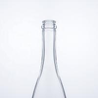 China Custom Logo Unique Floral Bottom Super Flint Long Neck 750ml Glass Bottle for Gin Cork for sale