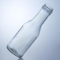 China Clear Flint Glass Bottle for Milk Juice Salad Chili Sauce Ketchup 300ml 500ml 700ml for sale