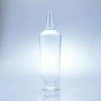 China Glass Collar Glass Bottle For Alcoholic Beverages 750 ml with Cork Sealing Flint Empty for sale