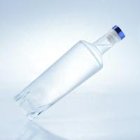 China Glass Collar Glass Bottle For Alcoholic Beverages 750 ml with Cork Sealing Flint Empty for sale