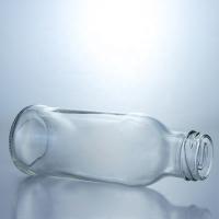 China Clear Glass Beverage Bottle Popular 100ml260ml 500ml 1000ml Round Bottle with Screw Cap for sale