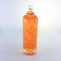 China 750ml Transparent Engraving Glass Bottle for Gin Rum Champagne Brandy Tequila Whisky Liquor for sale