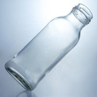 China Clear Glass Beverage Bottle Popular 100ml260ml 500ml 1000ml Round Bottle with Screw Cap for sale