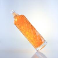 China 750ml Transparent Engraving Glass Bottle for Gin Rum Champagne Brandy Tequila Whisky Liquor for sale