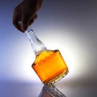 China 500ml Glass Bottle With Cork for Whisky Vodka Spirits Engraving in Long Neck Design for sale