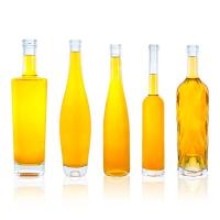 China Acceptable Customer's Logo Luxury Glass Bottle for Vodka Whiskey Tequila Gin Brandy for sale