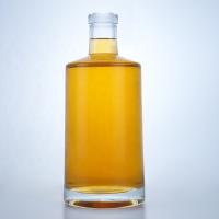 China Avialable Clear Oval Shape Flask Wine Bottle 500ml 700ml 750ml With Corks for Beverage for sale