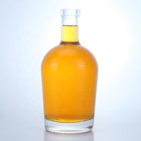 China Avialable Clear Oval Shape Flask Wine Bottle 500ml 700ml 750ml With Corks for Beverage for sale