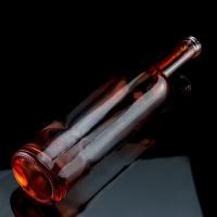 China Coating Red Color 750ml Tequila Glass Bottle with Unique Design and Cork for sale