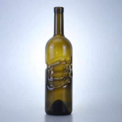 China Customized 500ml 750ml Clear Flint Gin Rum Champagne Tequila Liquor Glass Bottle with Cork for sale
