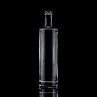 China Unique Design 750ml Long Neck Empty Vodka Glass Bottle With Screw Cap Super Flint Glass for sale