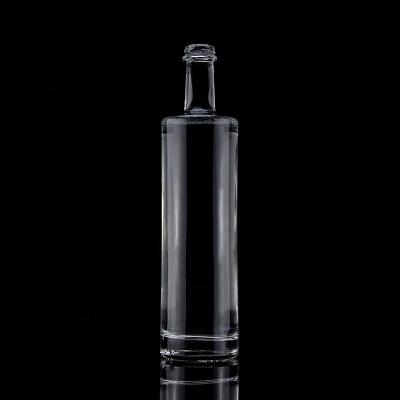 China Unique Design 750ml Long Neck Empty Vodka Glass Bottle With Screw Cap Super Flint Glass for sale